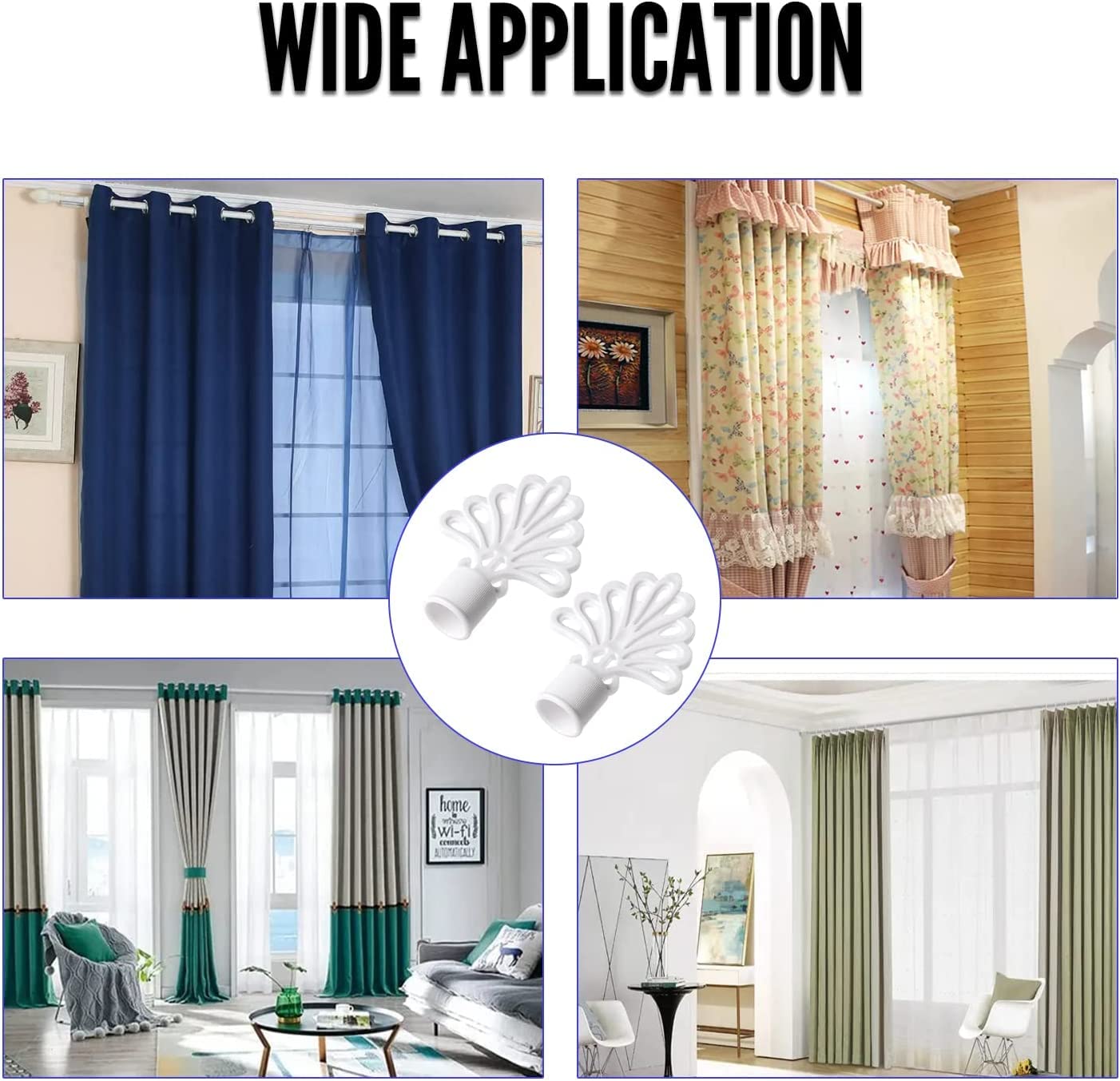 Curtain Rods Crystal Ends 2Pcs Drapery Curtain Rod End Decorative End ...