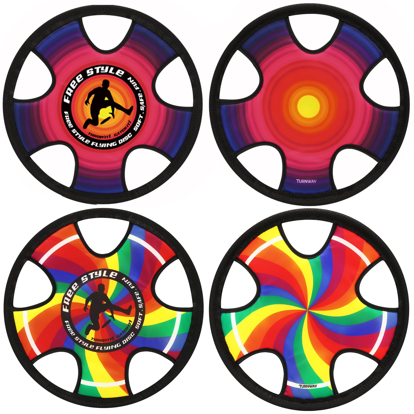Amazon.com: TurnWay Outdoor Two Soft Frisbee Throwing Disc, Flying Disc ...