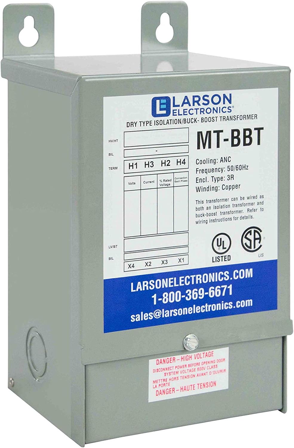 1-Phase Buck/Boost Step-Up Transformer - 208V Primary - 230V Secondary ...