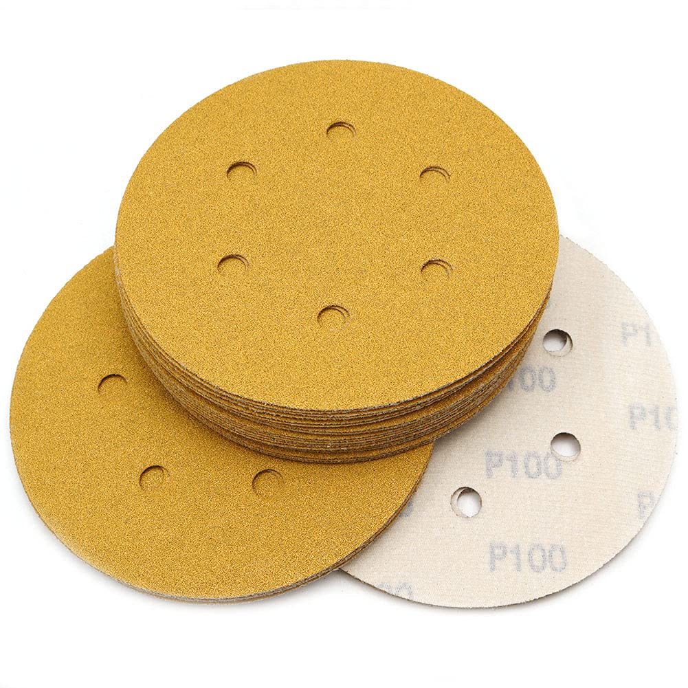 Buy 50PCS 6-Inch 6-Hole Hook and Loop Sanding Discs,100 Grit Wet Dry ...