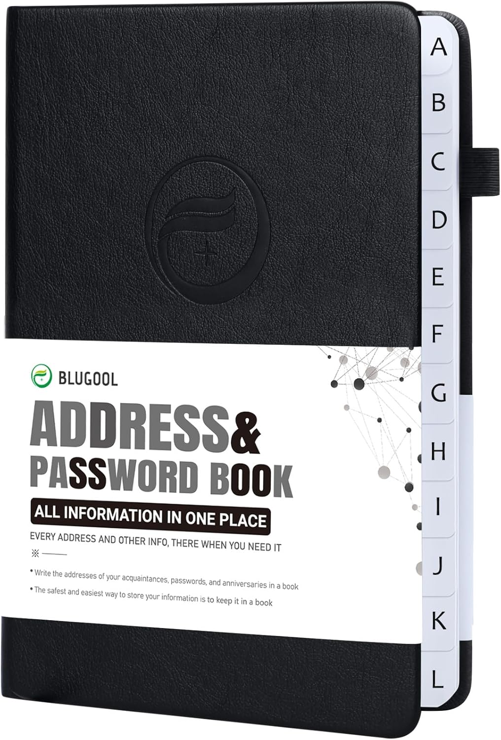 Blugool Small Address Book with Alphabetical Tabs, Hardcover Password ...