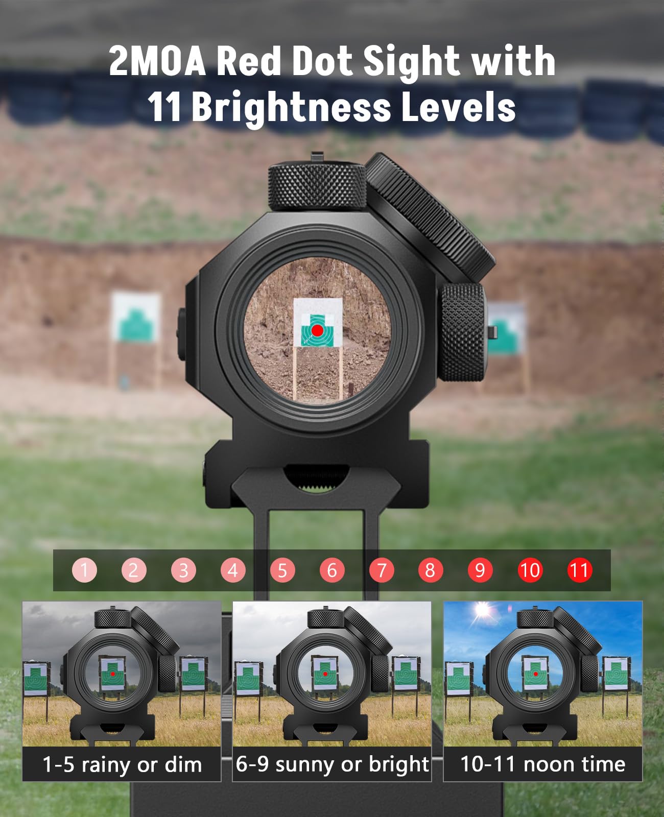 Snapklik.com : MidTen Rechargeable Red Dot Sight, 1x20mm 2 MOA Red Dot ...