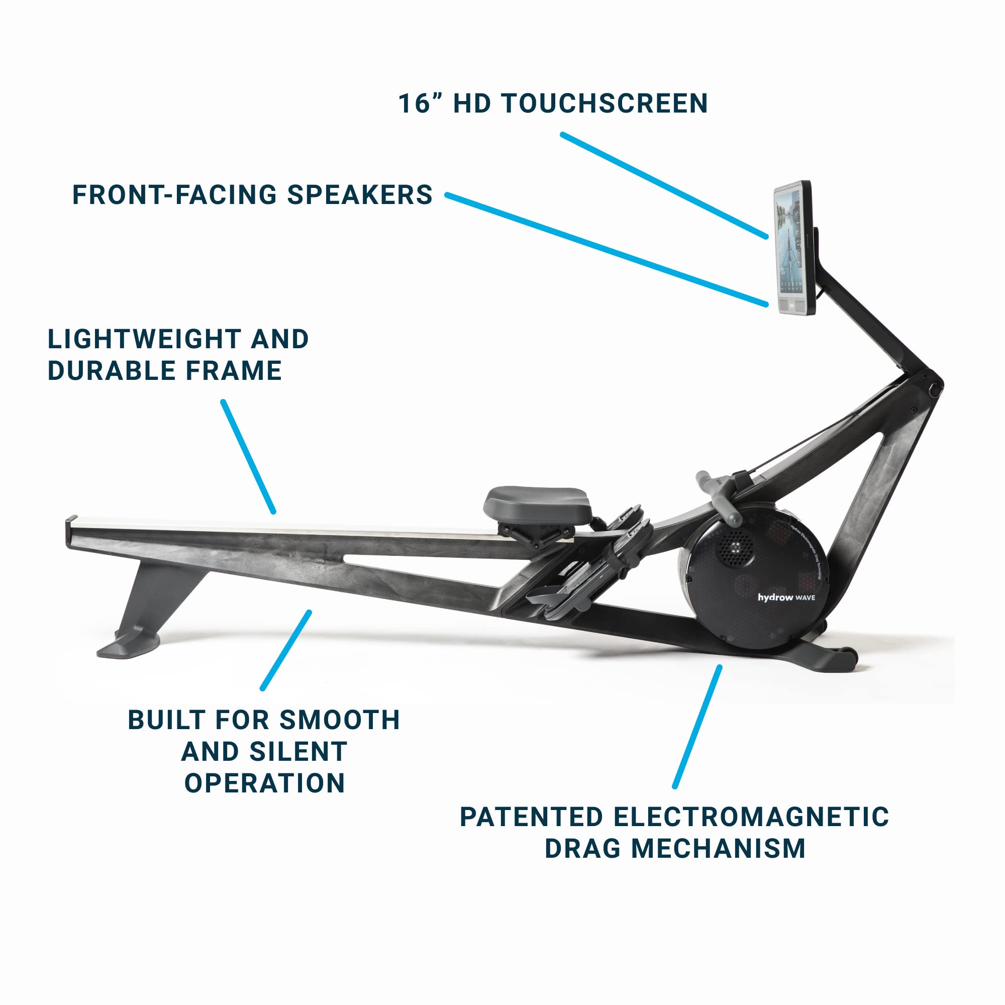 Hydrow Wave Rowing Machine with Immersive 16" HD Touchscreen - Stows ...
