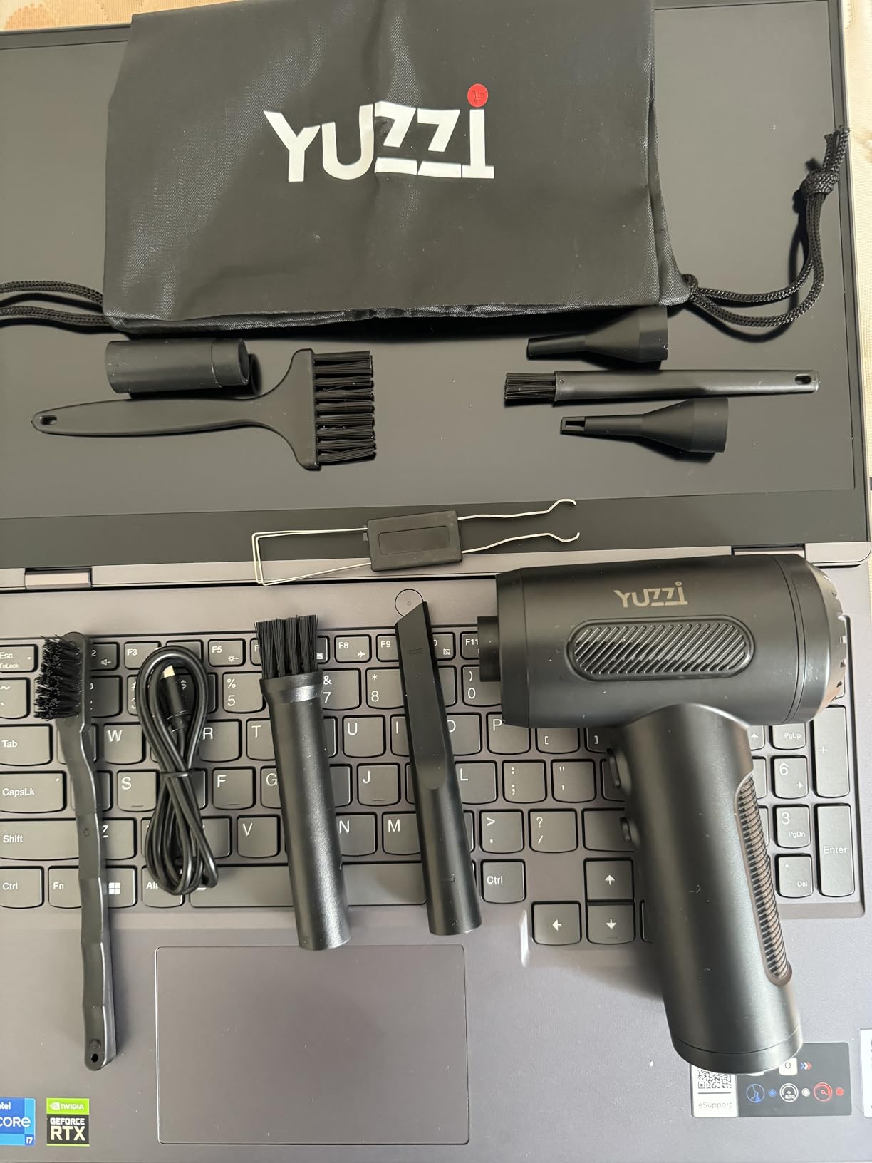 YUZZI Compressed Air Duster, PC Cleaning Kit for Keyboard Key Puller ...
