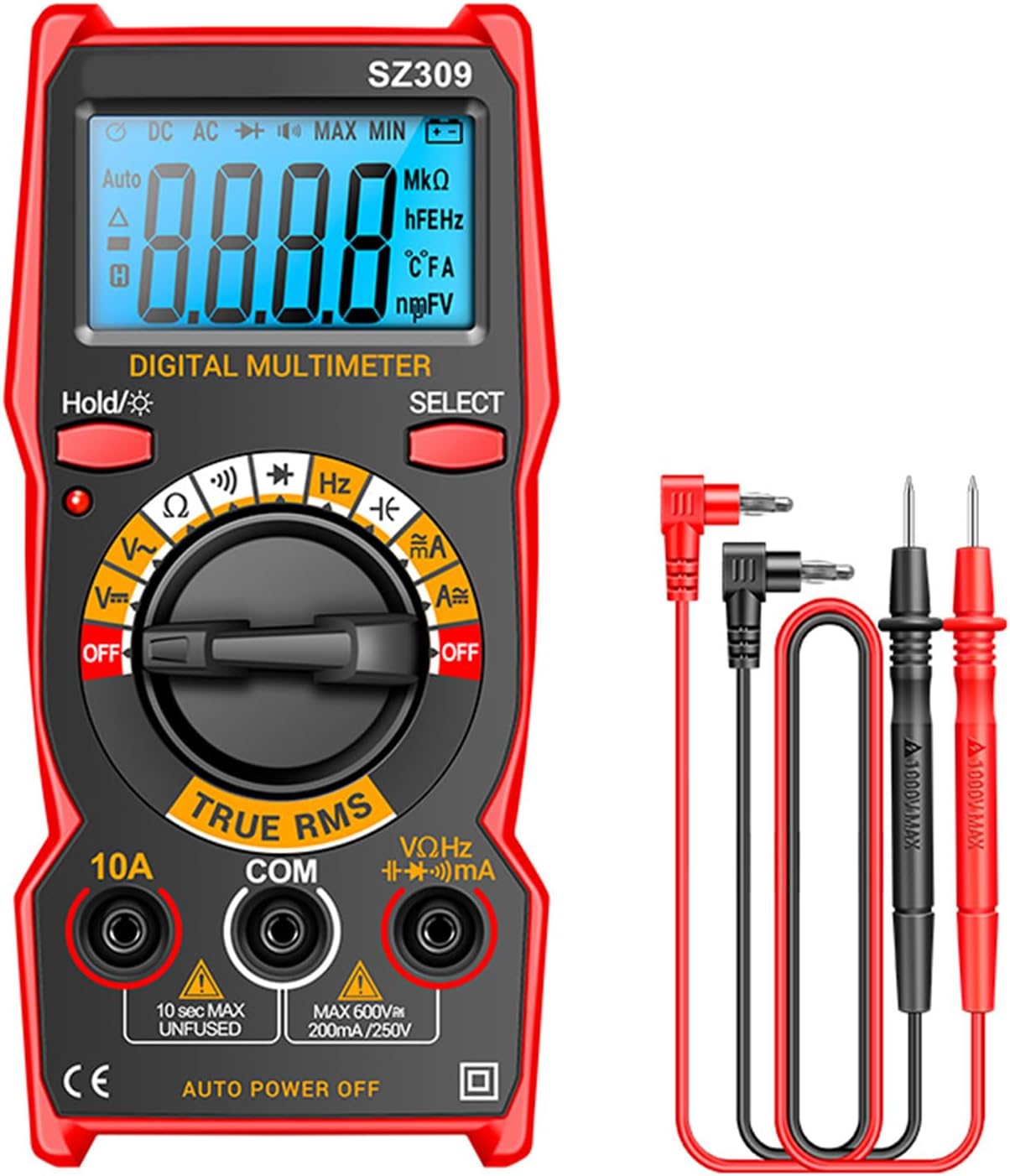 SZ309 Multimeter 1999 Counts Digital Multi Tester Current Tester ...