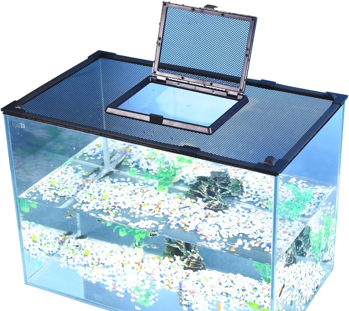 Magnetic Fish Tank Cover net with Feeding Window Size 39 ''X19' ' can ...