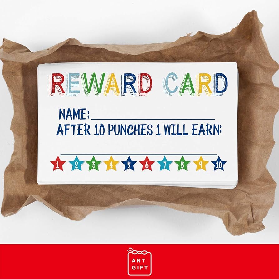 Student Motivation Tools 50 Rewards Punch Cards - Behavior Incentive ...