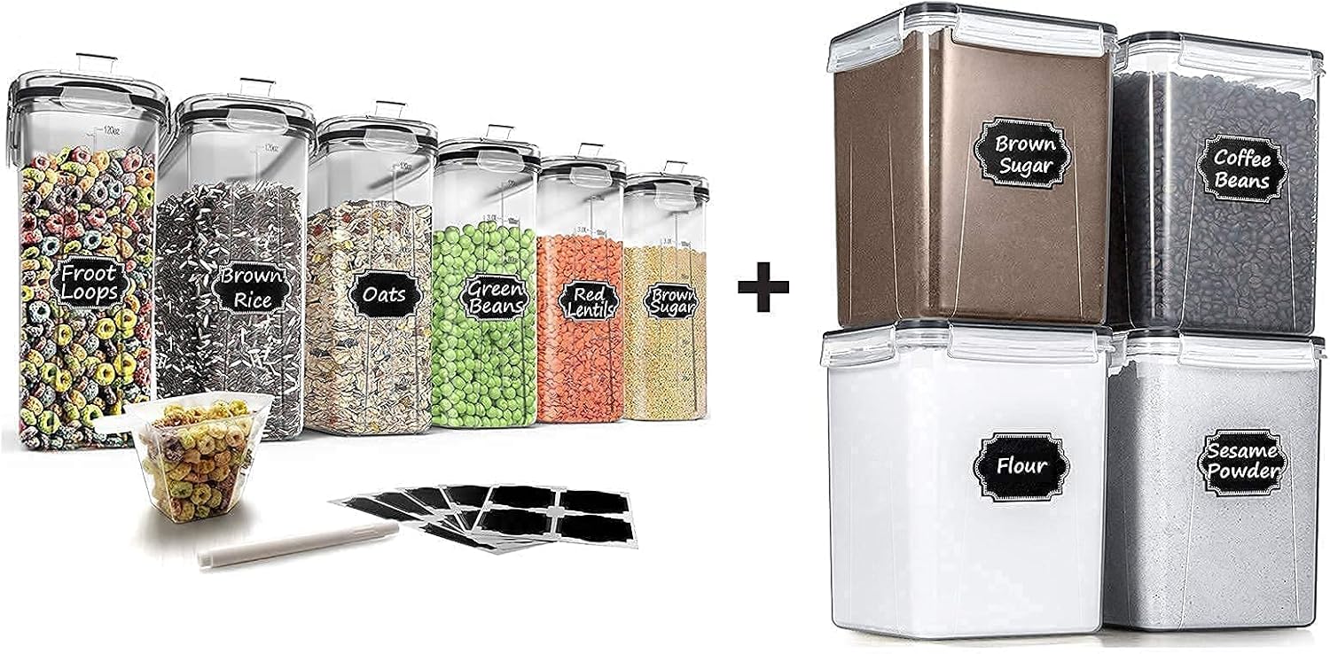 Amazon.com: Wildone 6pcs Large Airtight Containers and 4pcs Dry Food ...