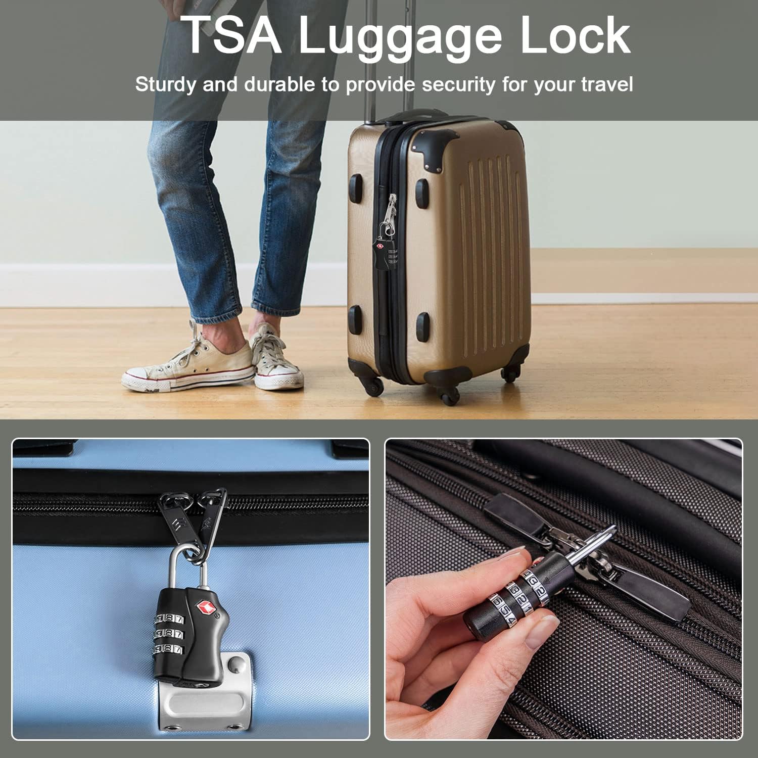 Buy Travel Inspira Luggage Lock TSA Approved , 3 Digit Combination ...