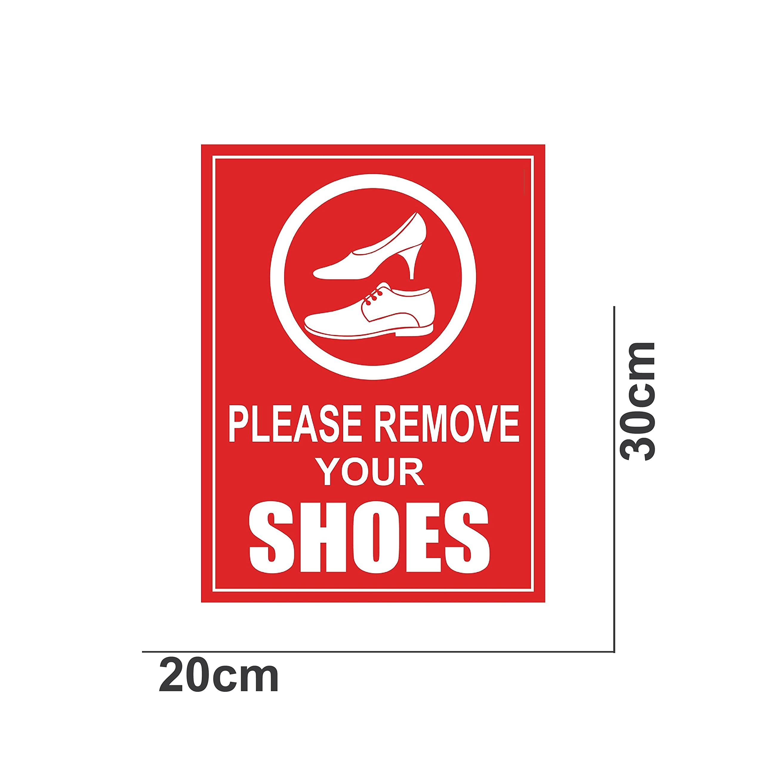 Buy SIGN EVER Please Remove Shoes Sign Board For Office Bank Hospital ...