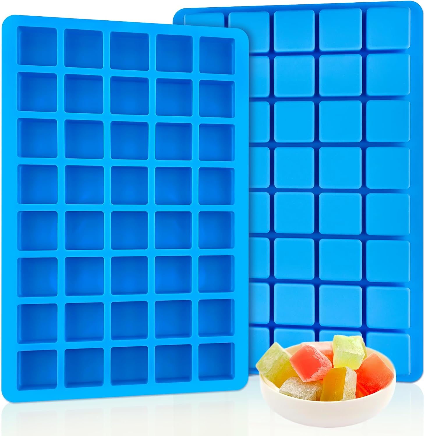 Amazon.com: CLUEWR Large Square Gummy Molds, 40 Cavity Caramel Molds ...