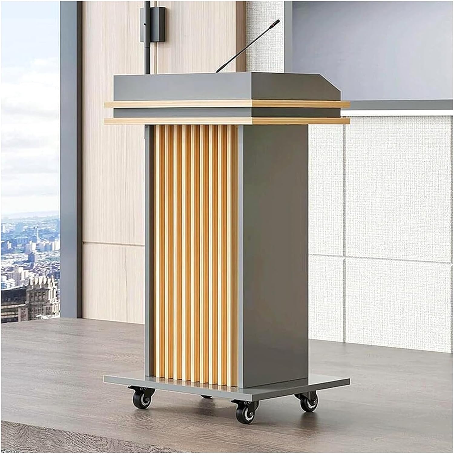 Amazon.com: EESHHA Lectern Podium Podium Stand Hostess Stand with 4 ...