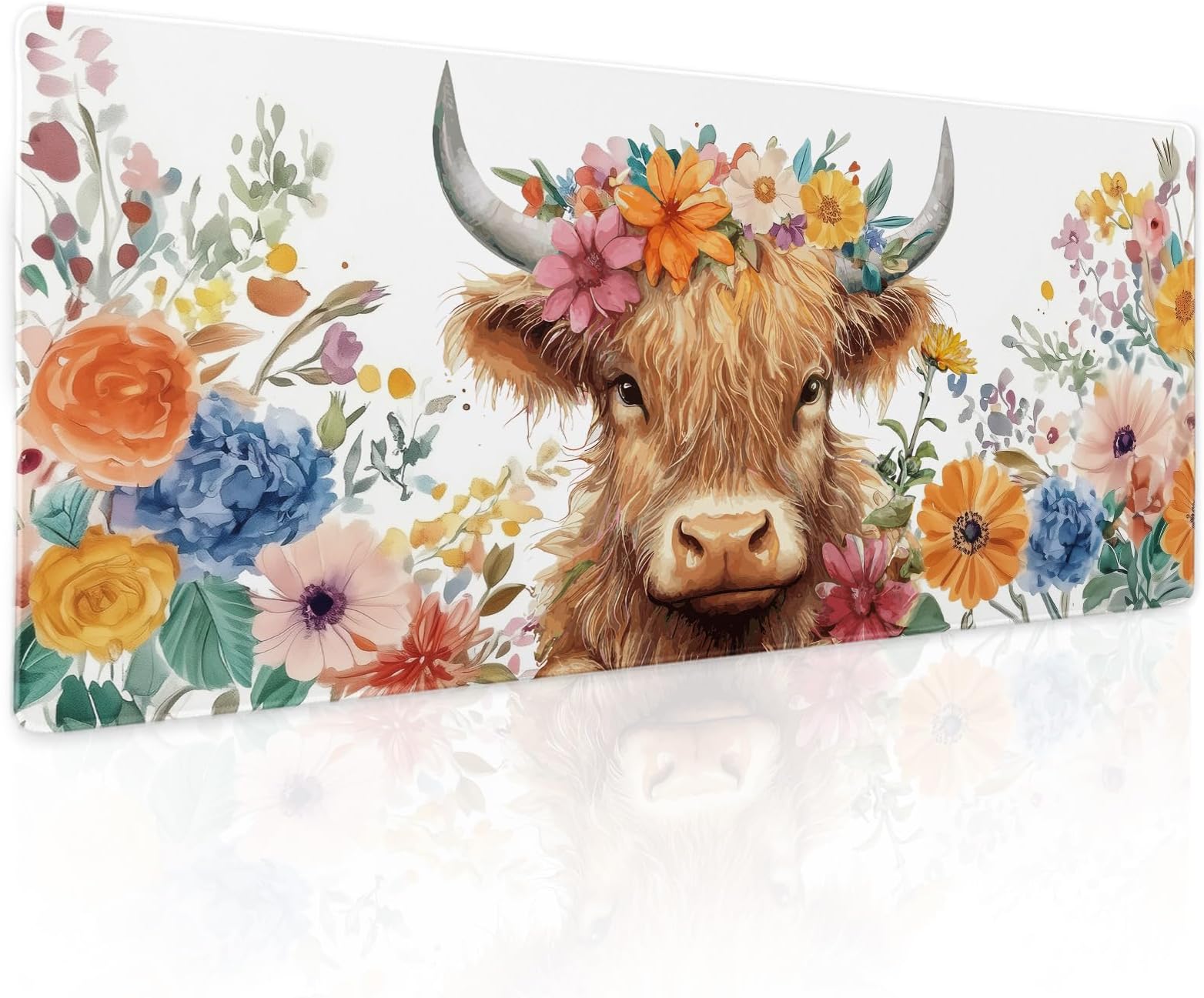 Amazon.com: Aesthetic Highland Cow Gaming Mouse Pad XL Cow Print Blue ...