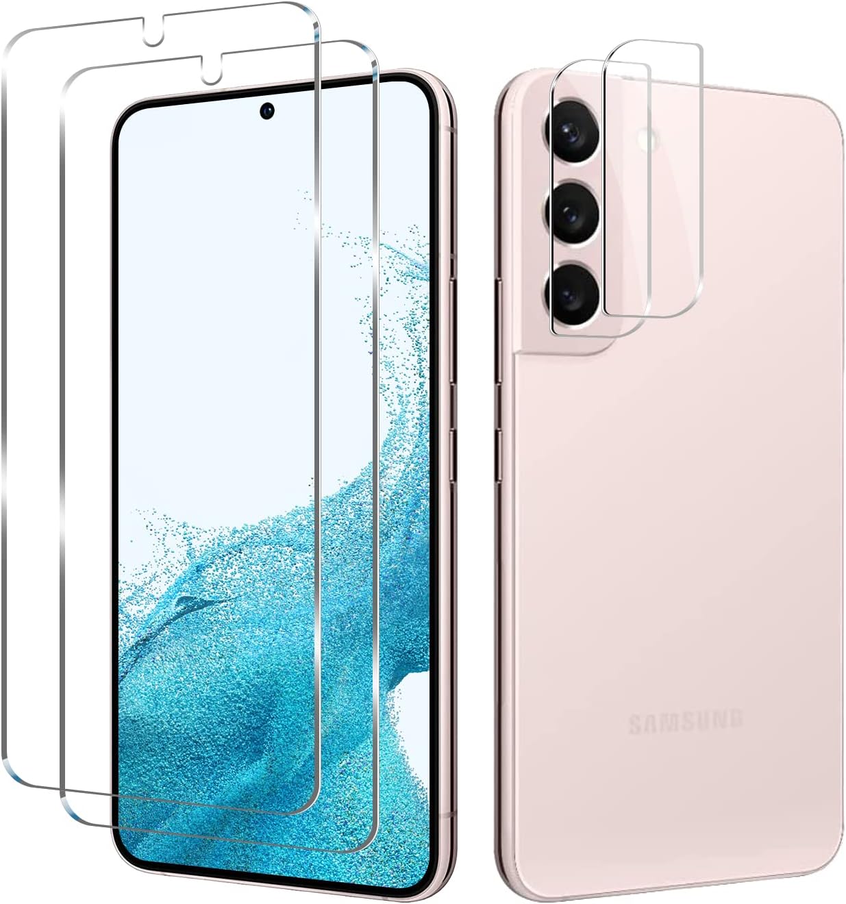 BIGFACE Galaxy S22 Plus Tempered Glass Screen Protector, 2 Pack, Anti ...