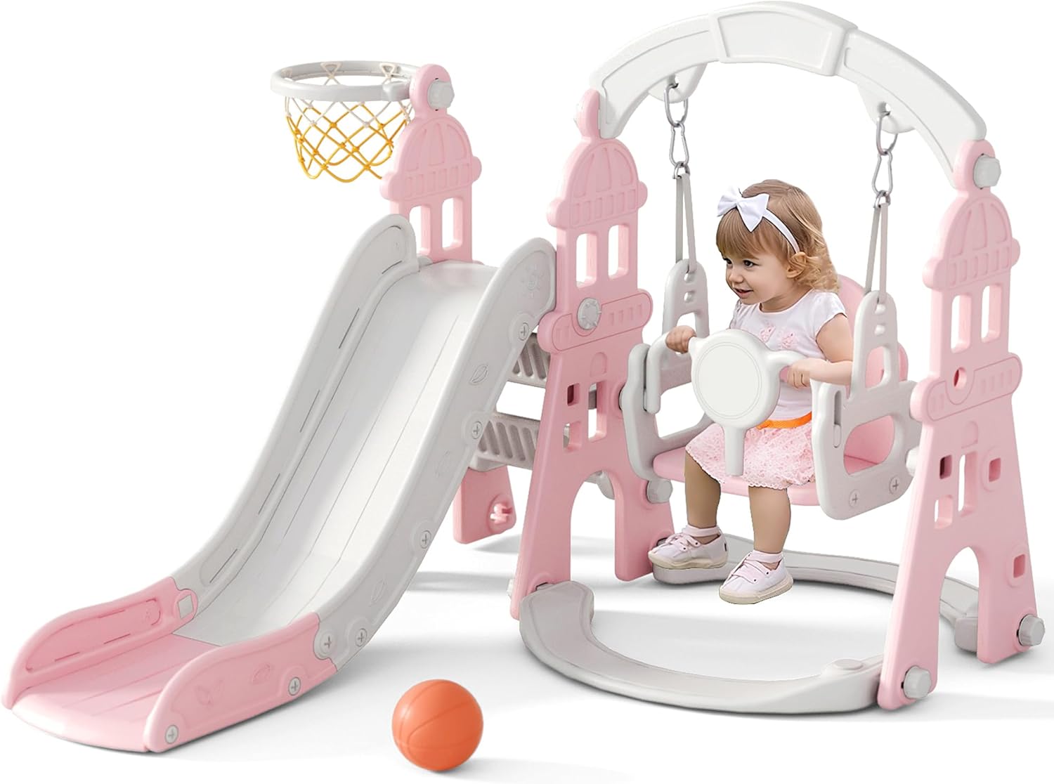 Amazon.com: XJD 4-in-1 Toddler Slide and Swing Set, Kids Slide for ...