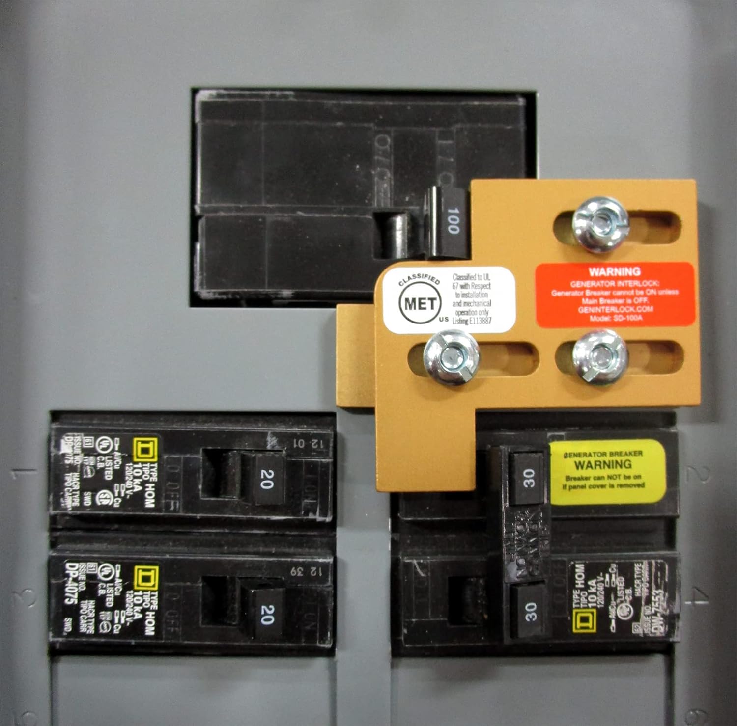 Buy GenInterlock SD-100A Square D Generator Interlock Kit QO & Homeline ...