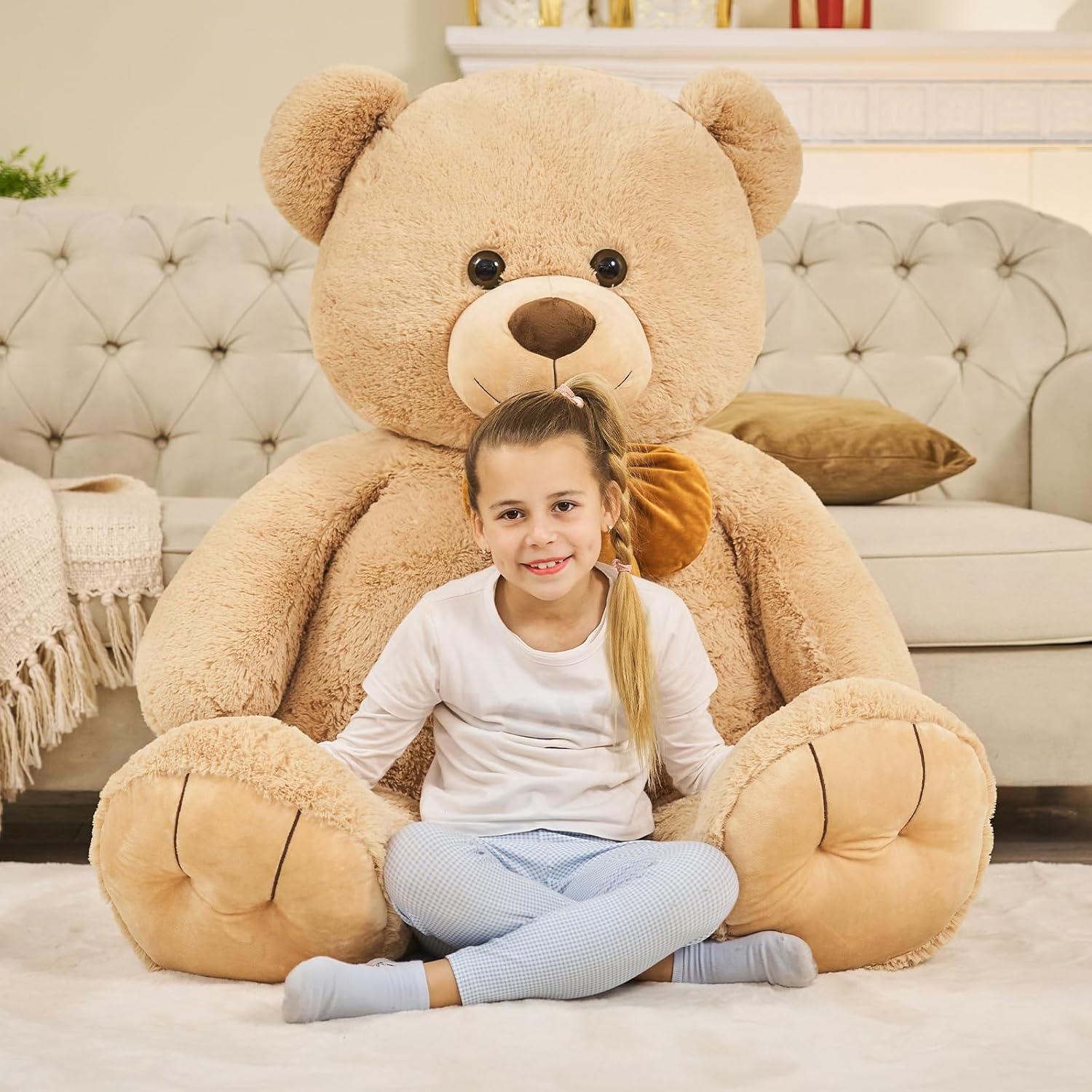 Amazon.com: Tezituor Giant Teddy Bear, 59 inch Soft Big Stuffed Animal ...