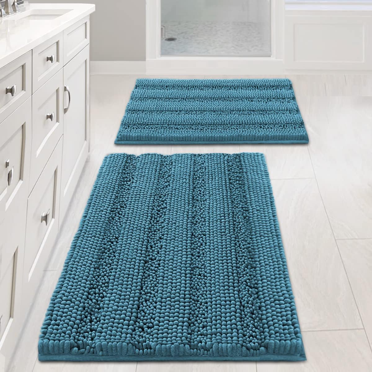 Amazon.com: H.VERSAILTEX Turquoise Bathroom Rug, 2 Piece Bathroom Rug ...