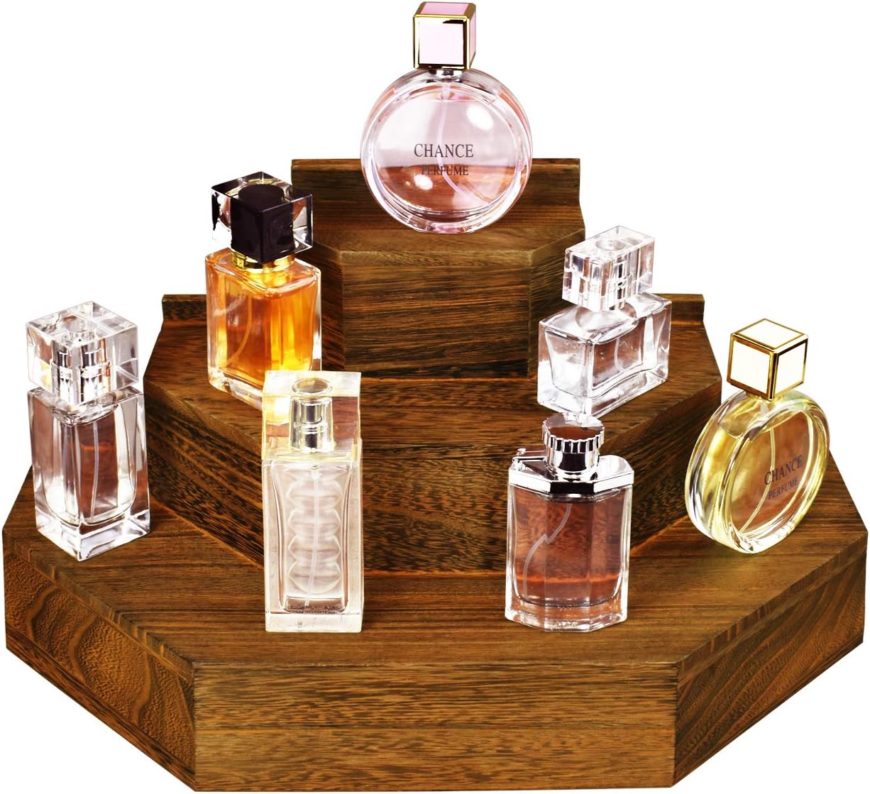 Amazon.com: MOOCA 3-Tier Wood Stair Step Shelf Display Stand with Card ...