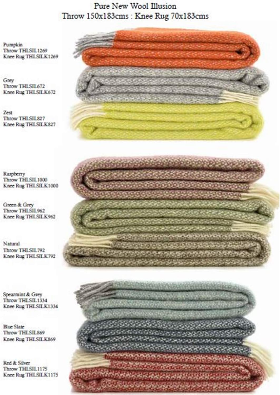 Tweedmill Textiles Illusion KNEE RUG Throw Blanket -100% Pure New Wool ...