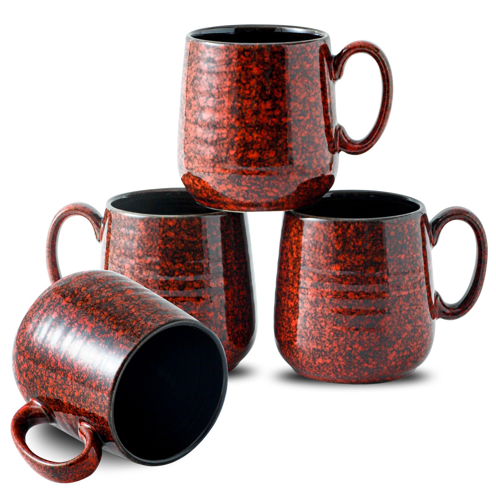 Amazon.com: Hasense Ceramic Coffee Mugs Set of 4, 10 oz Coffee Cups ...