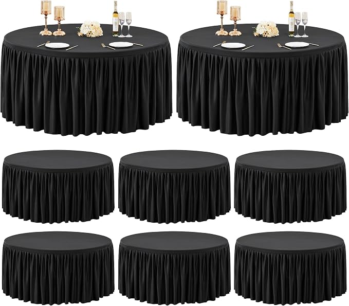 Amazon.com: 8 Pack Black Spandex Round Tablecloths for 72 inch Tables ...