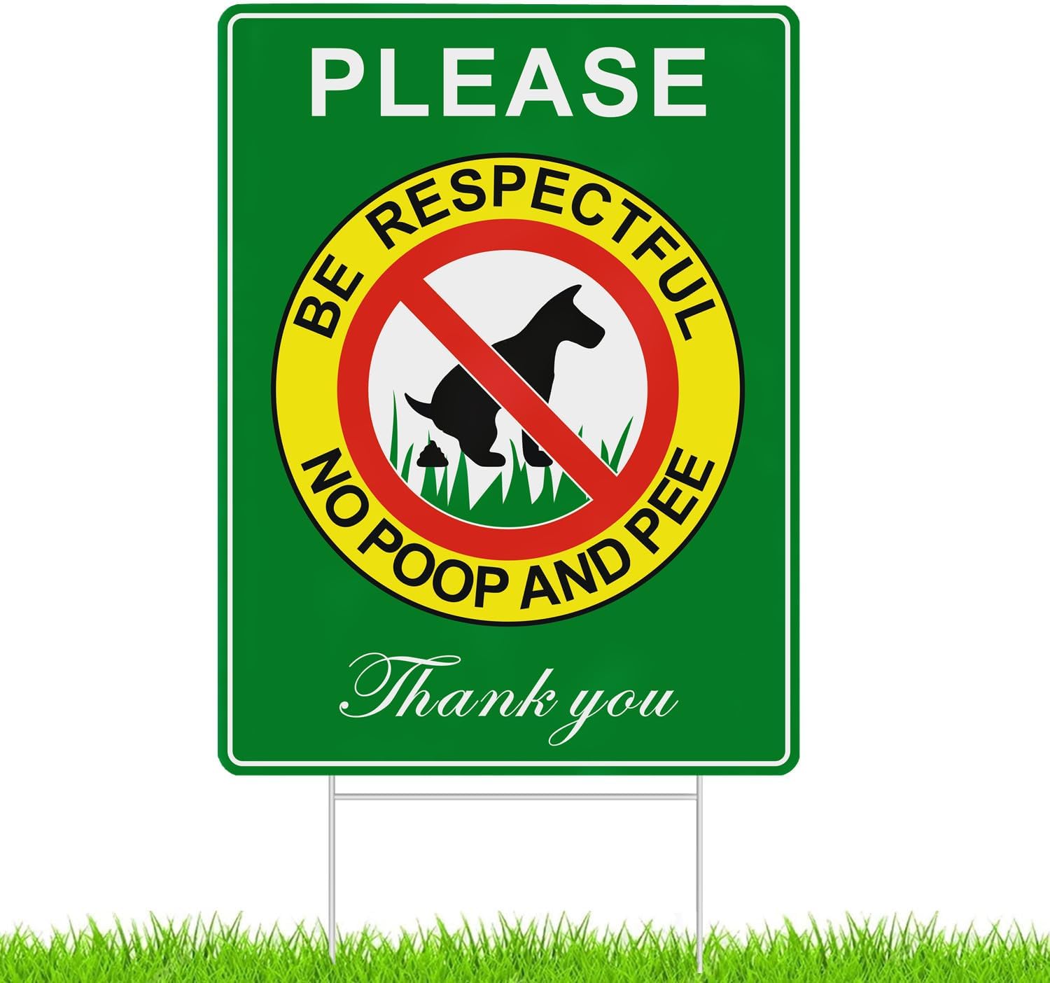 Amazon.com : HEIOKEY 2 Pack Double Sided 12" x 9" No Poop And Pee Signs ...