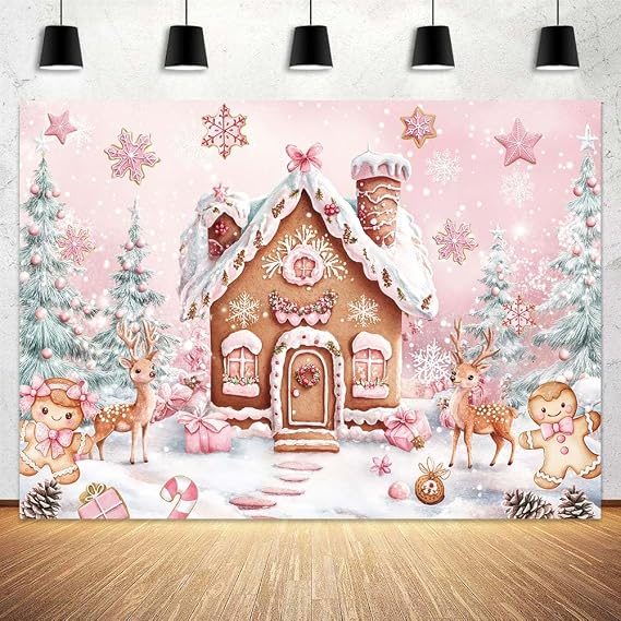 Amazon.com : 7X5ft Christmas Gingerbread Candyland Backdrop for ...
