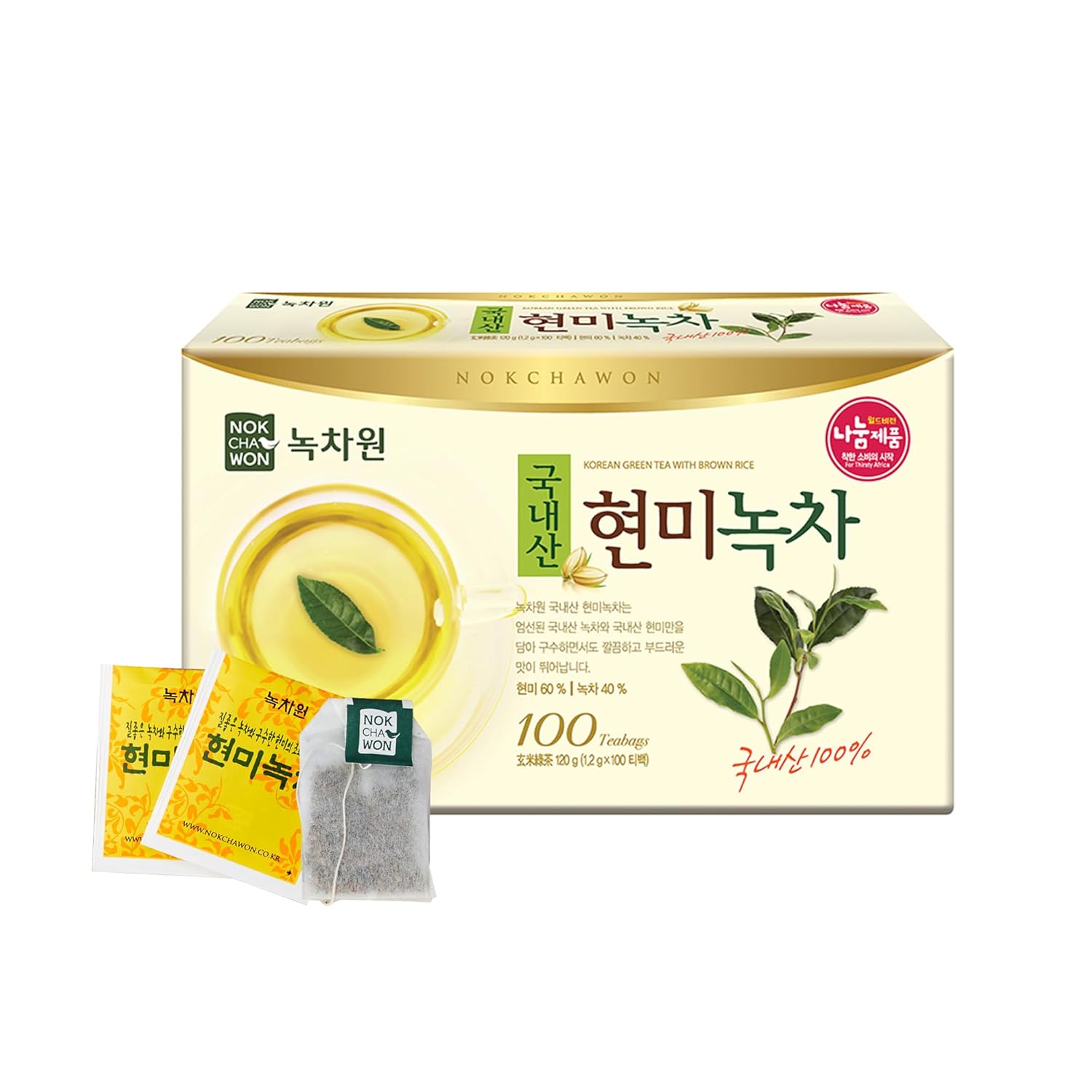 Amazon.com : [Nokchawon] Brown Rice Green Tea, Genmaicha Tea, Premium ...