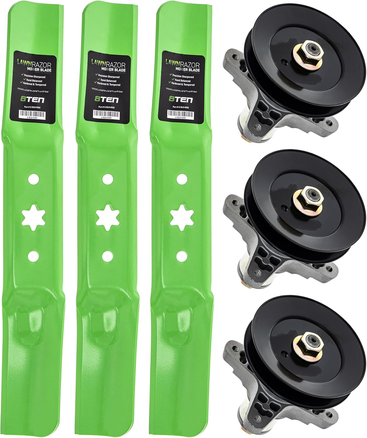 Amazon.com : 8TEN LawnRAZOR Blade Spindle Kit for Cub Cadet XT2-SLX50 ...