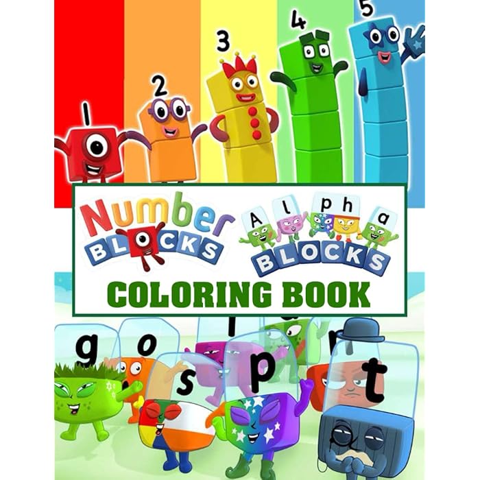 Buy Numberblocks - Alphablocks Coloring Book: Premium coloring pages ...
