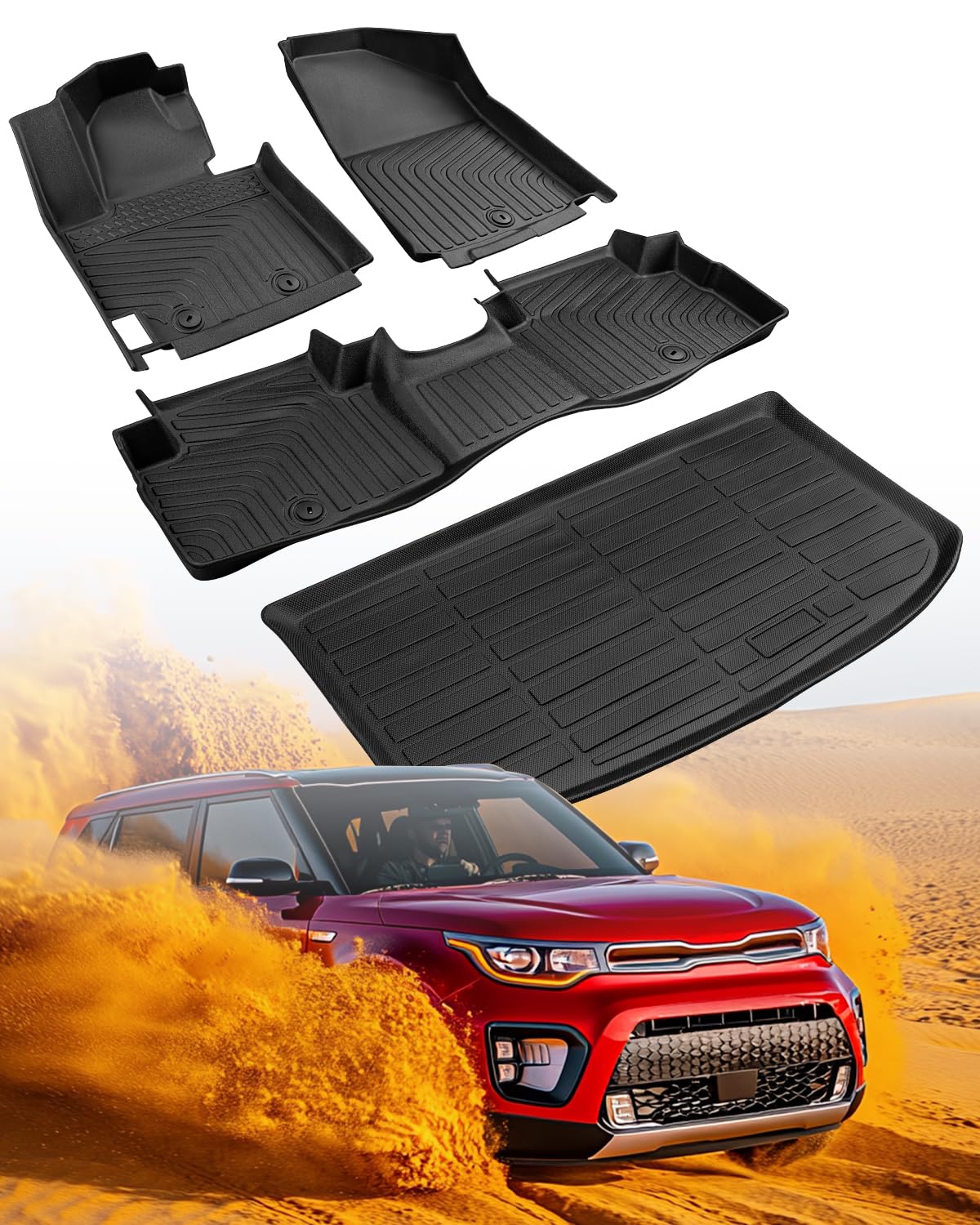 Amazon.com: DiffCar® for Kia Soul Floor Mats & Cargo Liner 2014 2015 ...