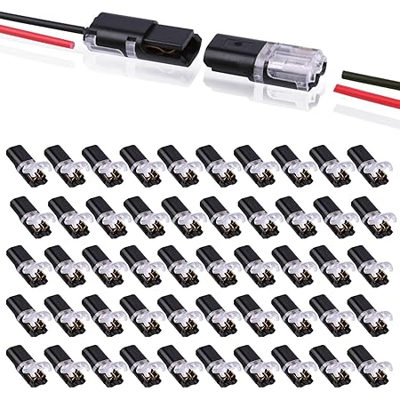 Amazon.com: 20/50PCS Double-wire Push-in Connector with Locking Buckle ...