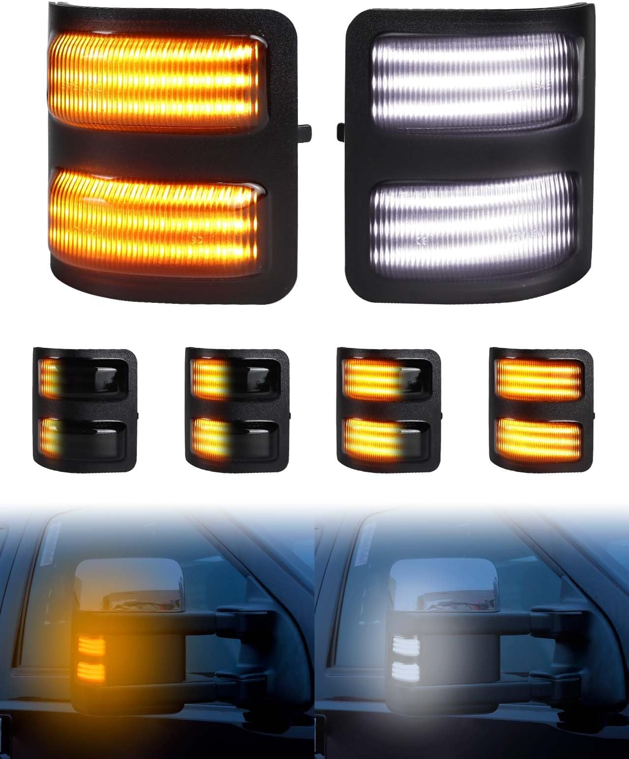 Amazon.com: PWOBVZ Switchback LED Side Mirror Marker Lights for Ford ...