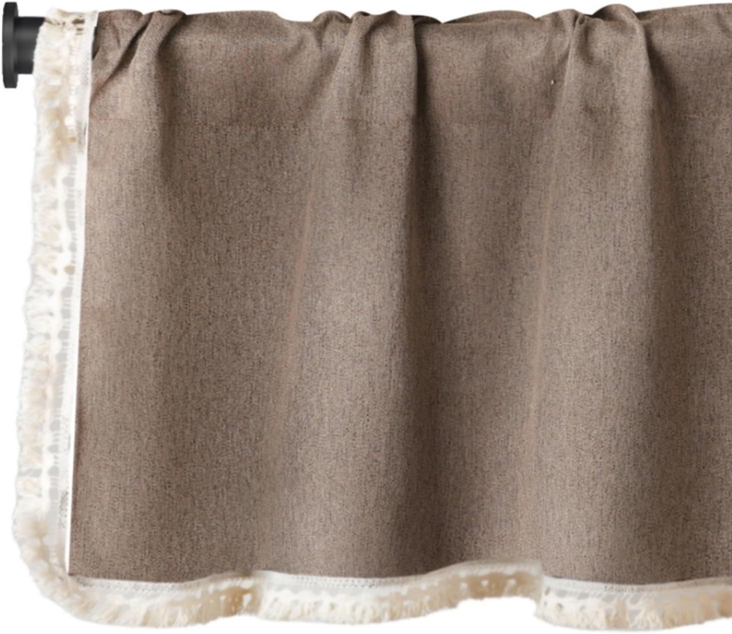 Amazon.com: 2 Pack Burlap Window Valances Boho Gingham Woven Trends ...