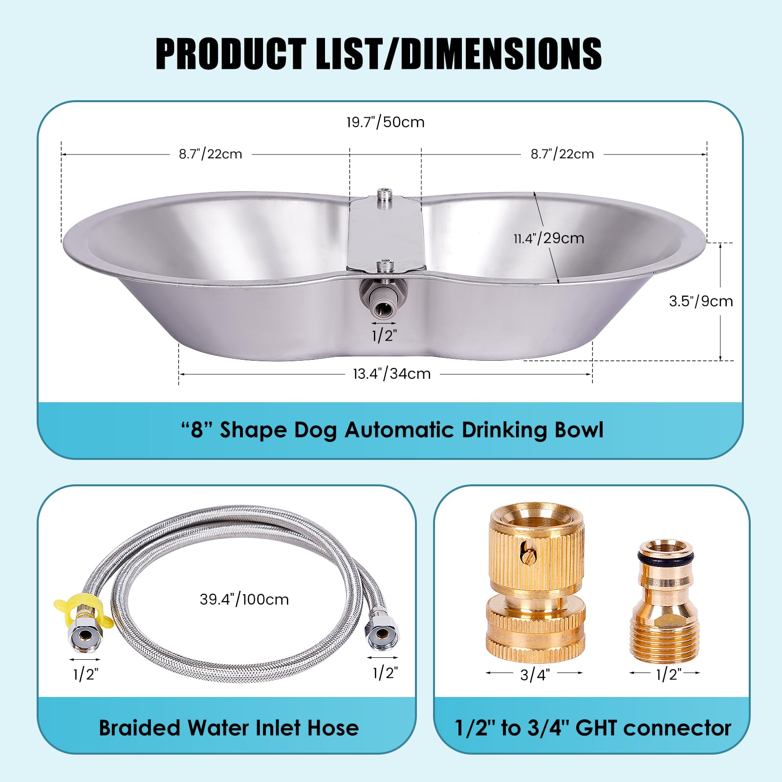 Snapklik.com : Automatic Dog Waterer Outdoor 2 Gallon Large Stainless ...