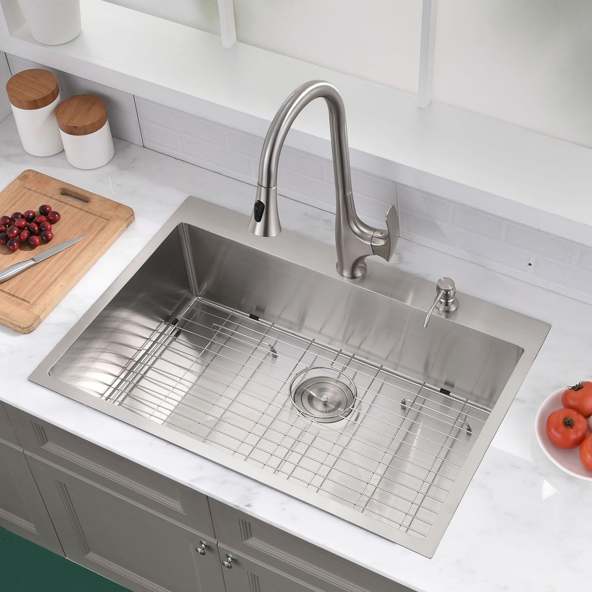 Snapklik.com : 33-inch Drop In Kitchen Sink Stainless Steel -VOKIM 33 ...