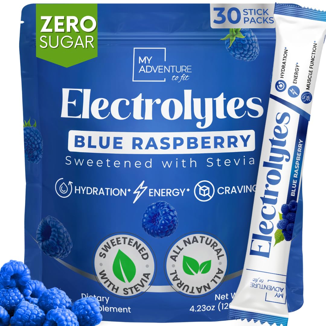 Amazon.com: Zero Sugar Blue Raspberry Electrolytes Powder Packets (30 ...