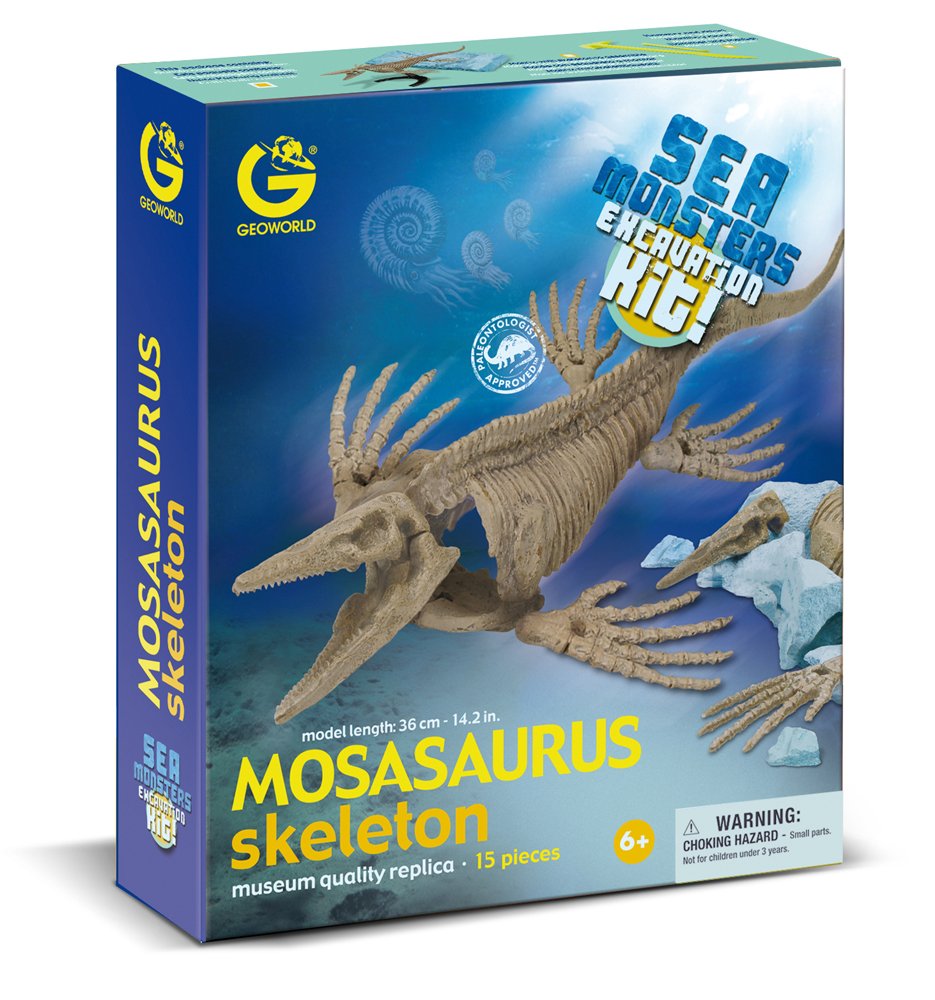 Buy Geoworld Sea Monsters Mosasaurus Skeleton Dino Dig Excavation Kit ...