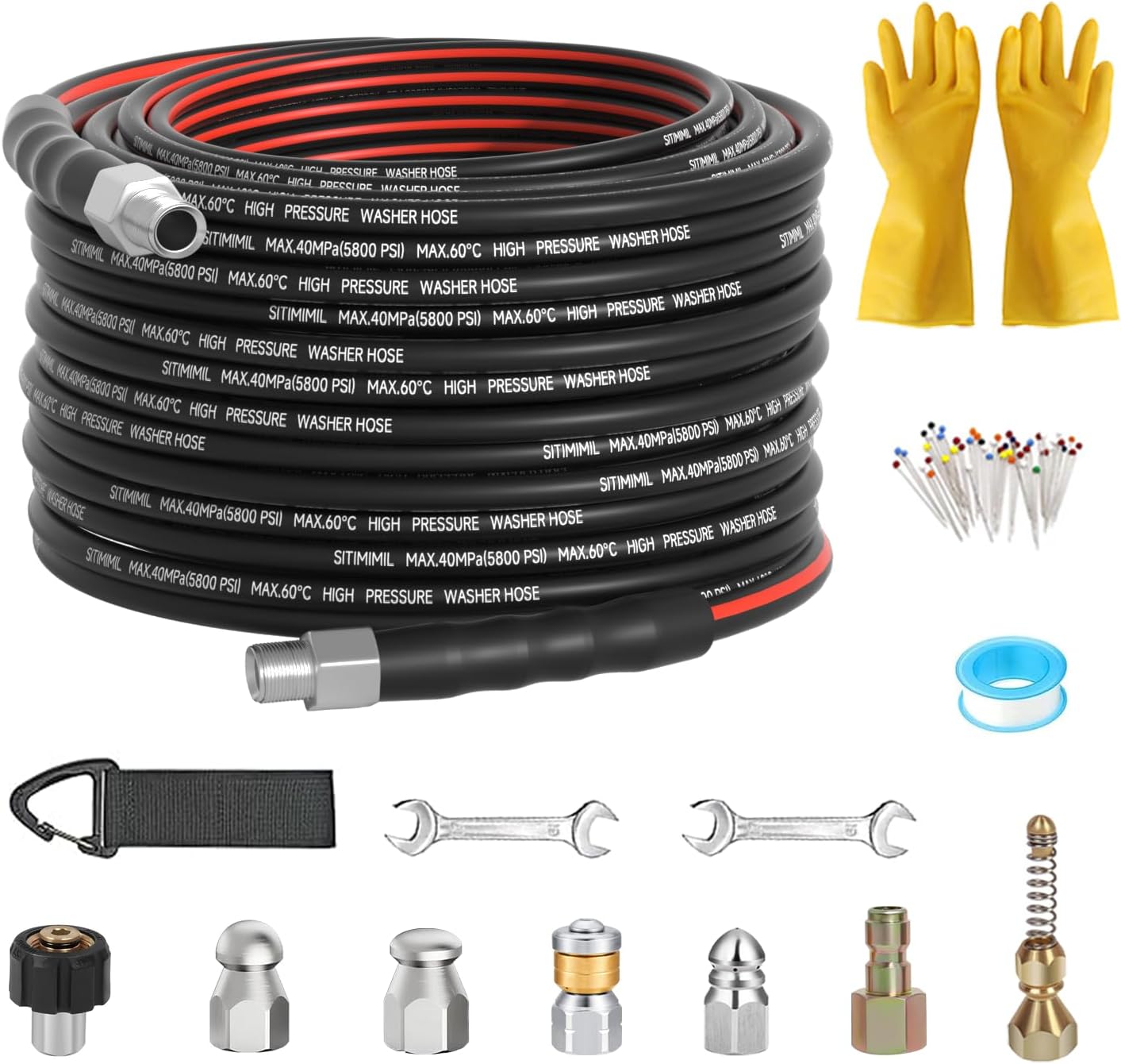 Amazon.com: Sewer Jetter - 50 FT JetSnake Drain Cleaner for Your Gas ...
