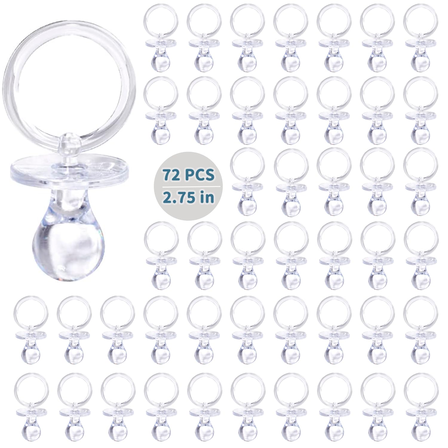 Amazon.com : 72 Pcs Baby Shower Pacifiers, 2.75’’ Plastic Pacifiers for ...