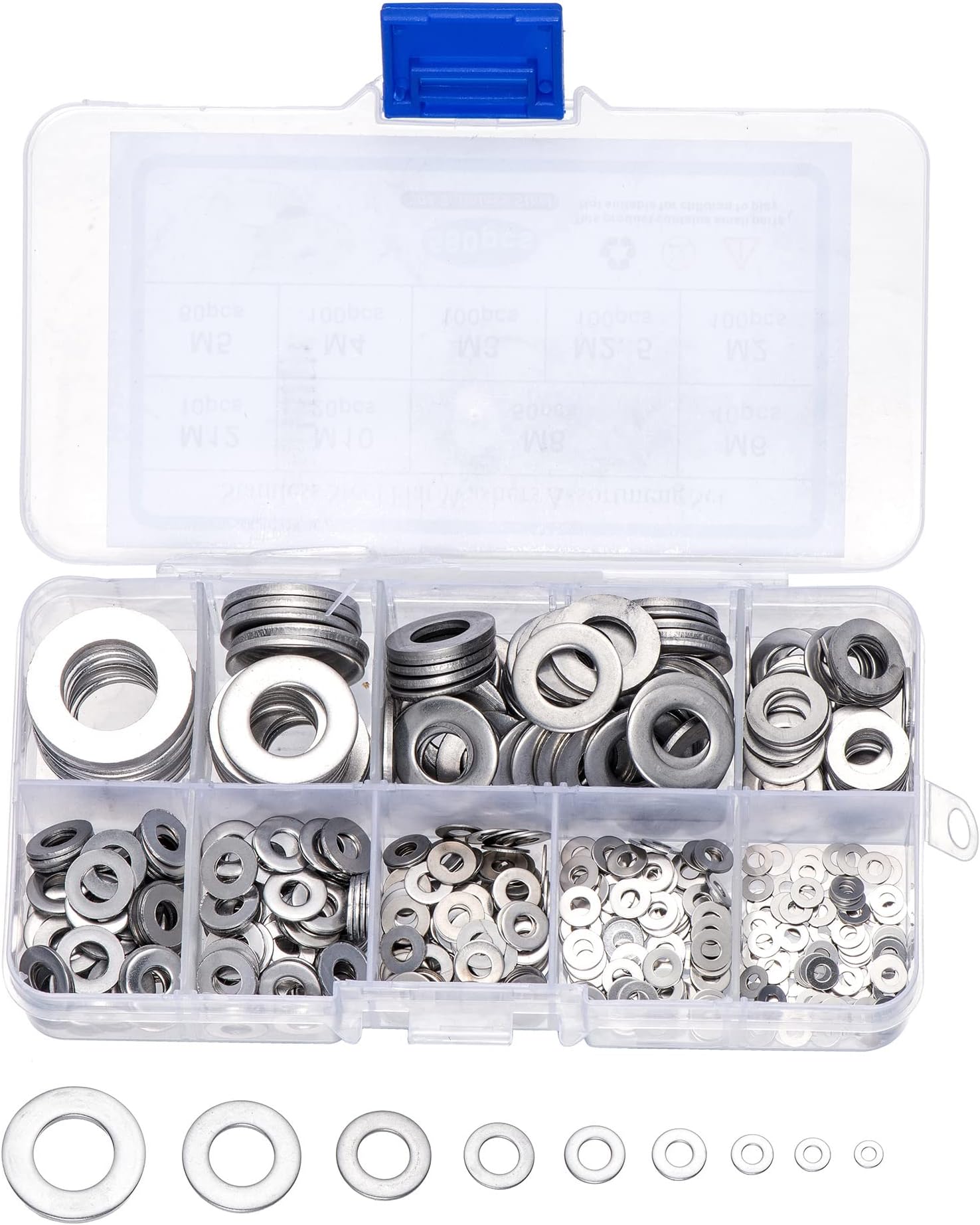 Bestgle 200 Pcs Copper Washer Assortment Kit Metric Flat Ring Copper ...