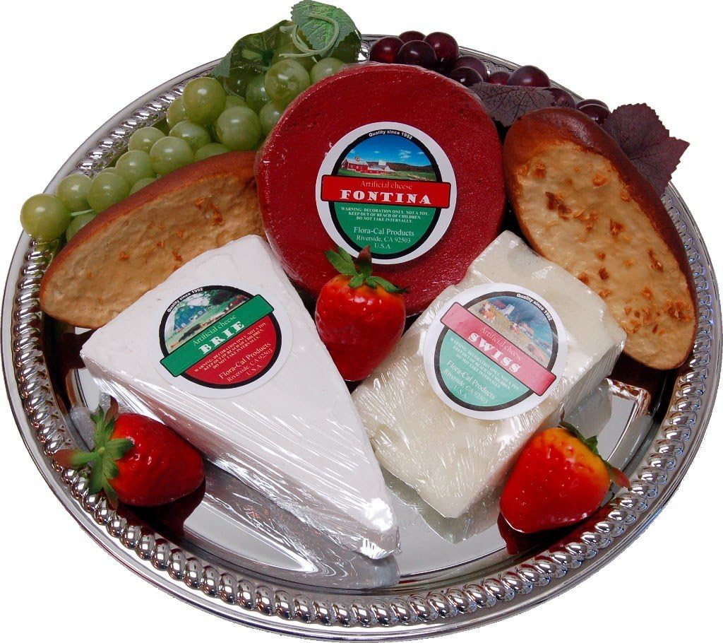 Amazon.com: Flora-cal Products Fake Cheese Bread and Fruit Tray 10pc ...