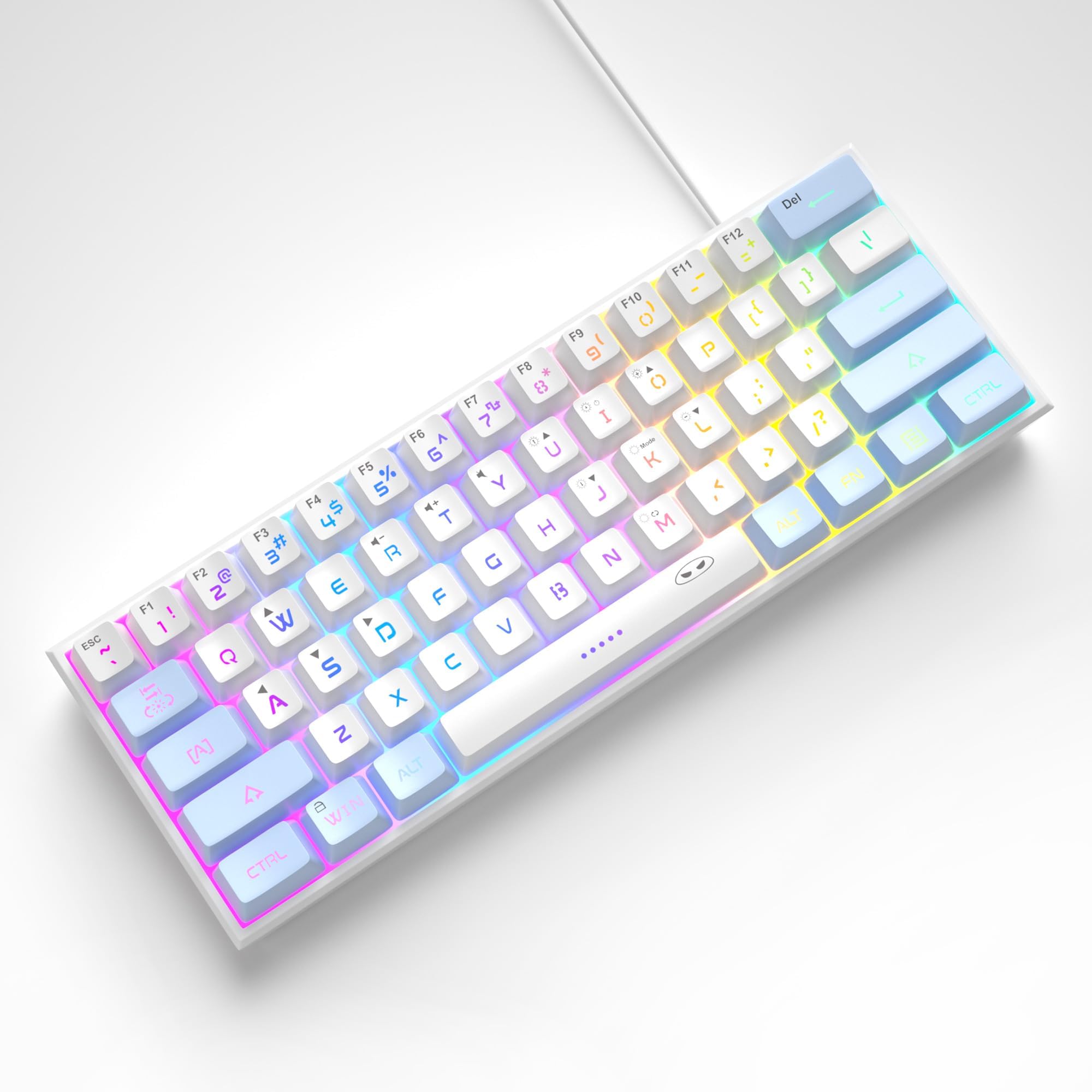 Amazon.com: Snpurdiri 60% Wired Gaming Keyboard, 61 Keys RGB Backlit ...