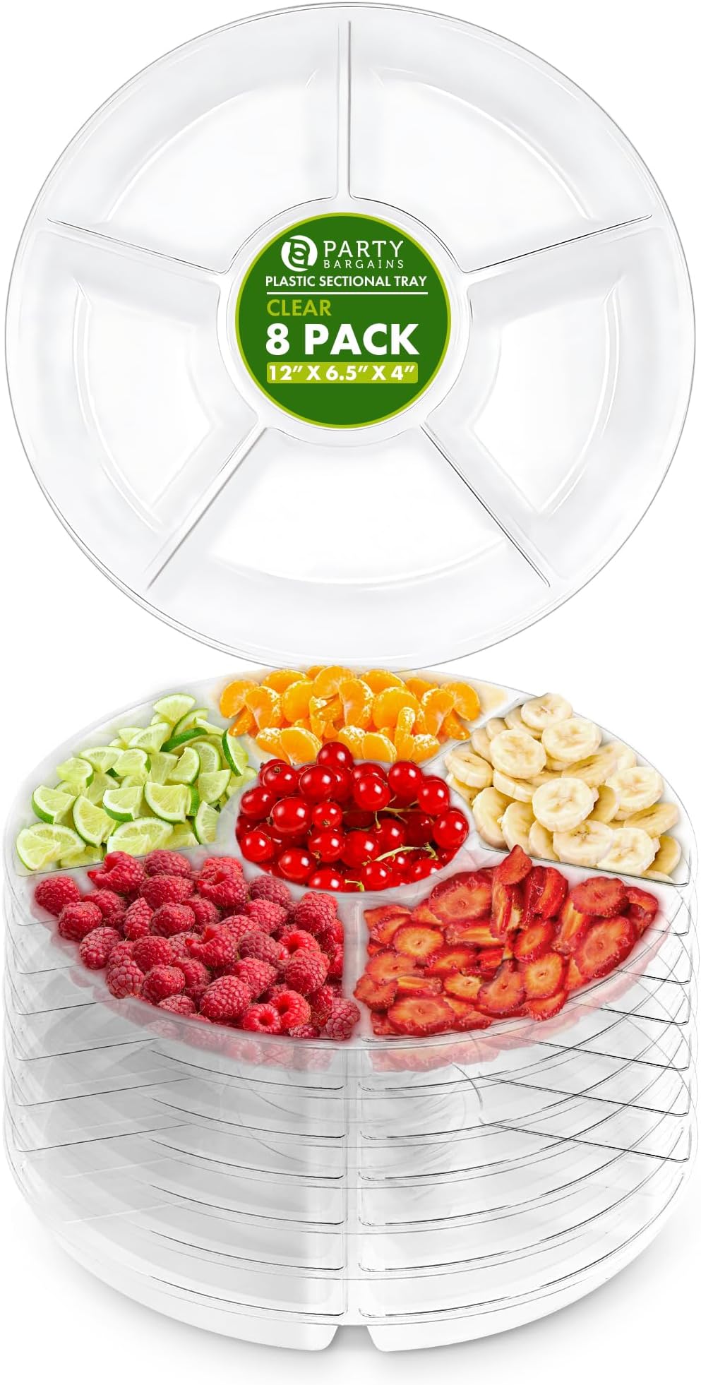 Amazon.com: Sovereign Clear Plastic Round Tray, 16" (1 Pc.) - Elegant ...
