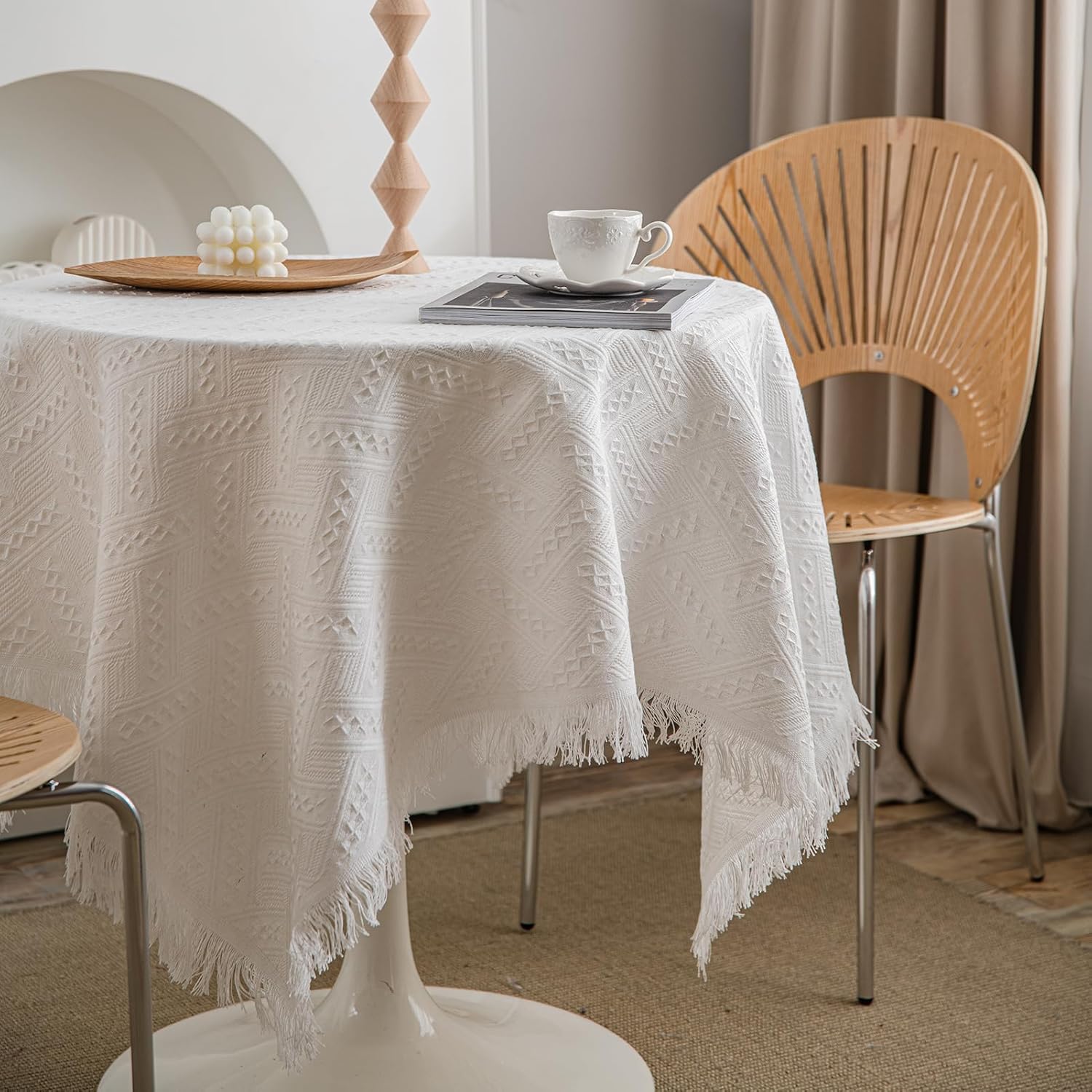 Amazon.com: Jilron Lace Table Cloth Rectangle Outdoor Party Table White ...