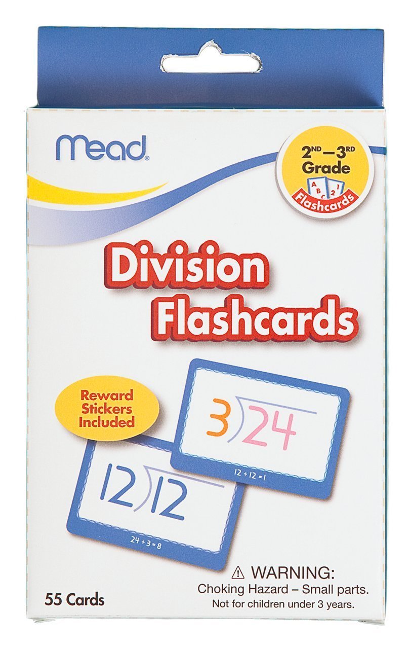Mead Flashcards, Division, Grades 2-4, 3.62 x 5.25 Inches, 55 Cards ...