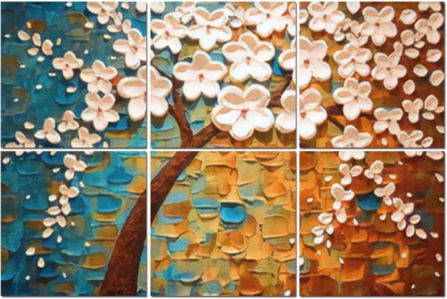 Amazon.com: 6 Pack Art Acoustic Panels 3D floral tree painting painting ...