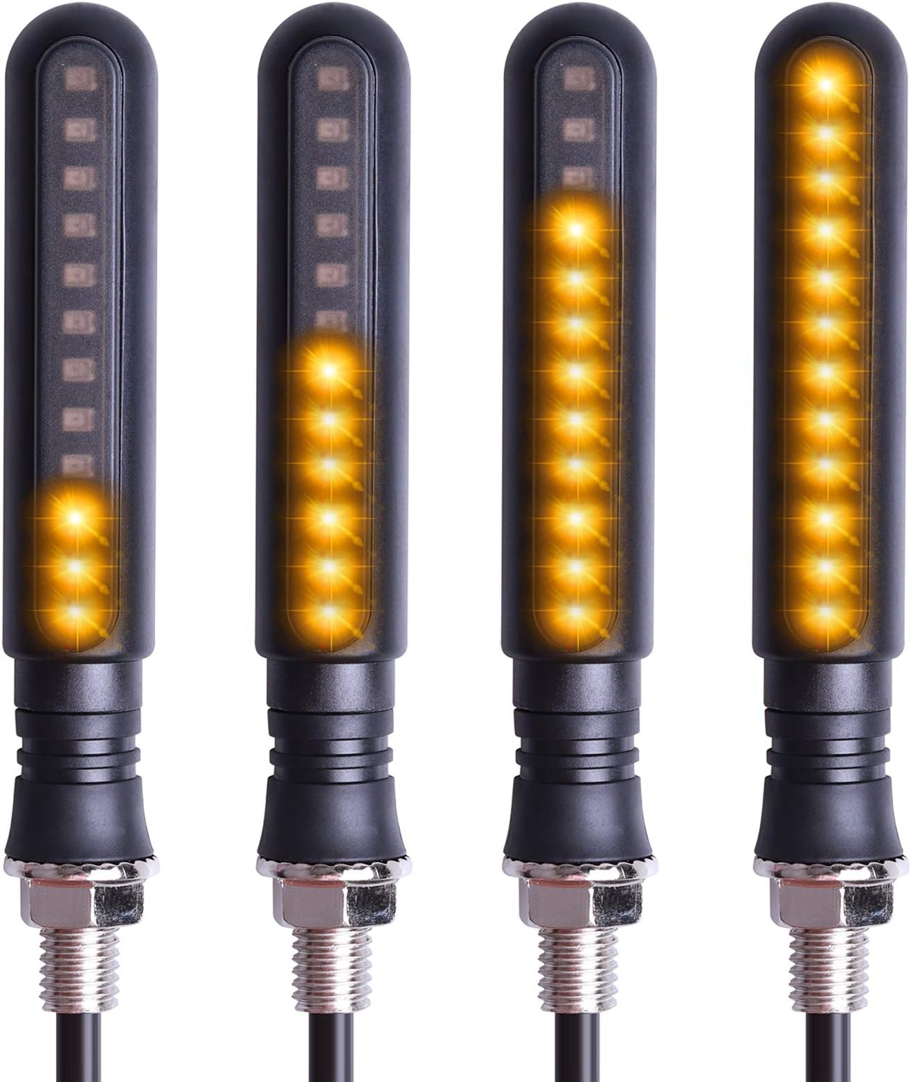 Amazon.com: Kinstecks 4PCS Motorcycle Indicators Flowing Turn Signal ...