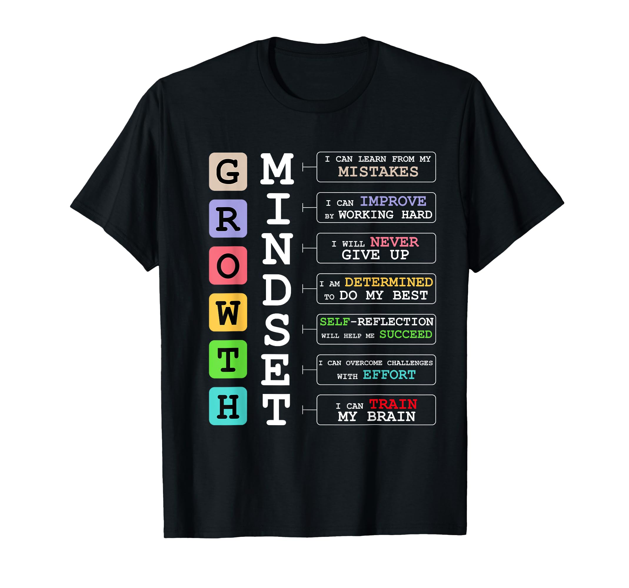 Amazon.com: Growth Mindset shirt Positive School Classroom Teacher Gift ...